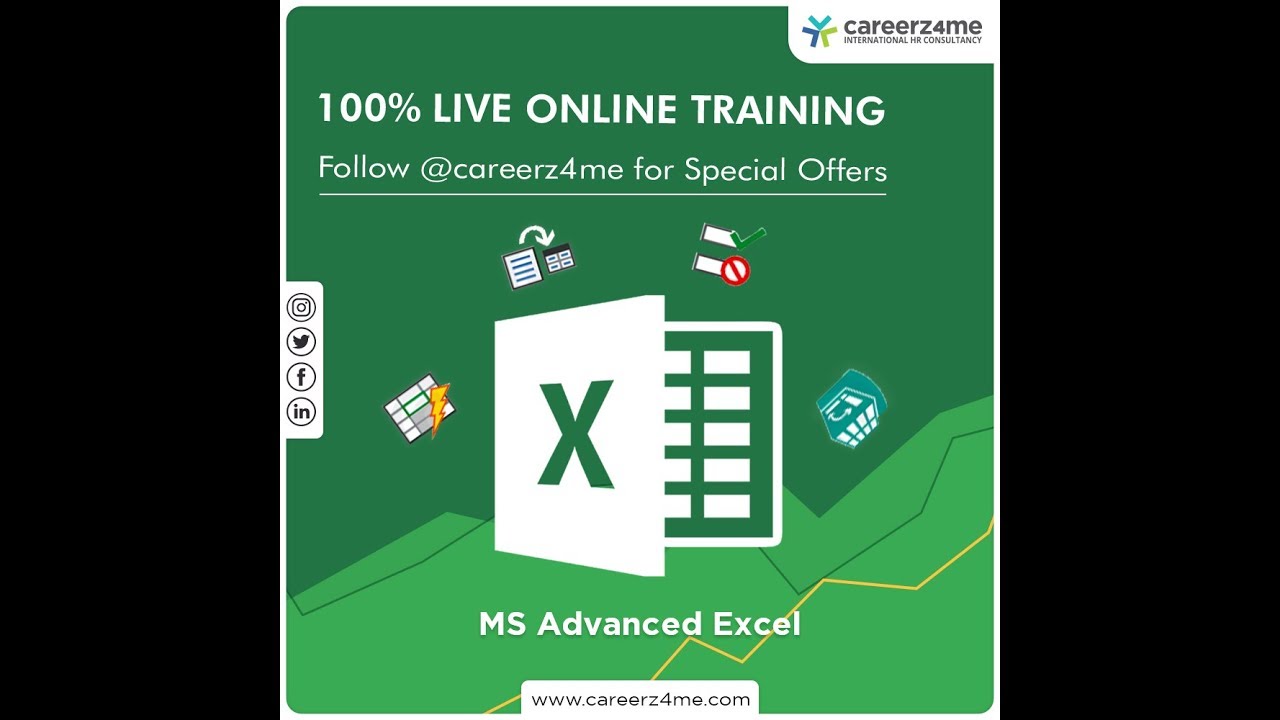 Microsoft Advanced Excel – 2010/2013/2016 Course- 100% Live Online ...