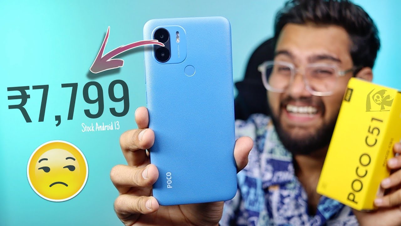 ₹7,799 Stock Android Phone *POCO C51* Review - YouTube