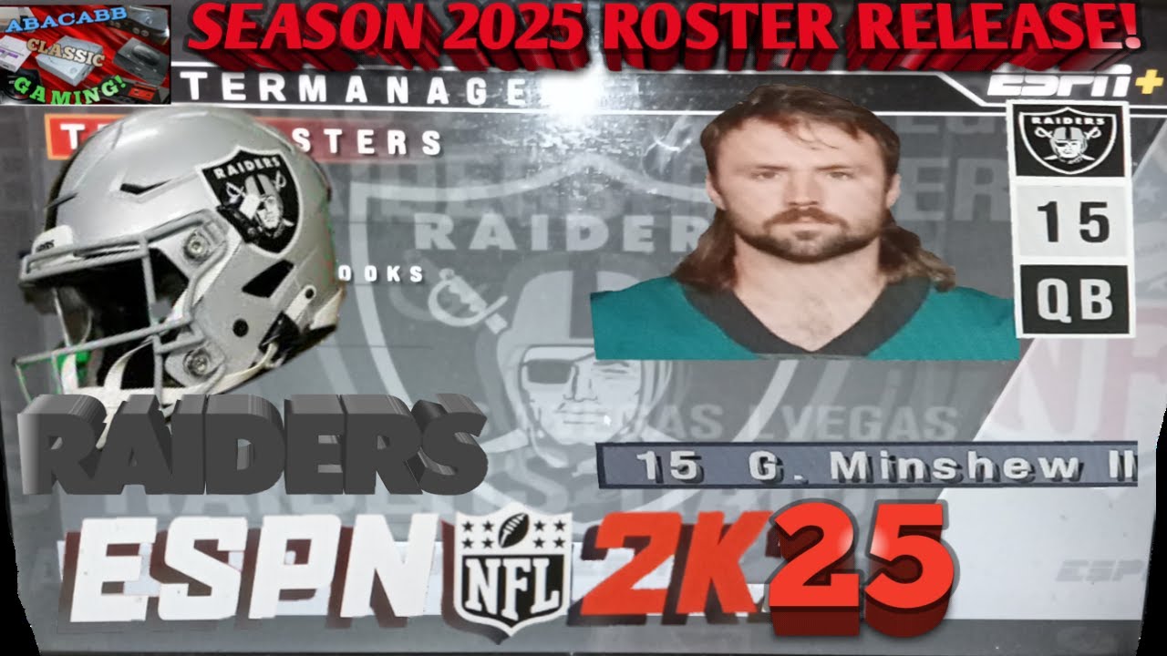 ESPN NFL 2K24, ESPN NFL 2K5 MOD, 2025 ROSTER REVEAL 4 THE RAIDERS - YouTube