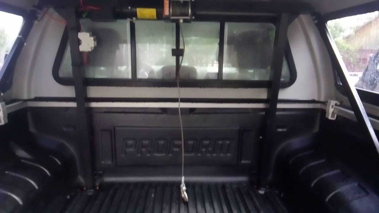Cargo winch in pick-up truck - YouTube