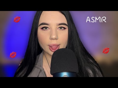 Asmr 💋 tongue fluttering + kisses + slurping 💋