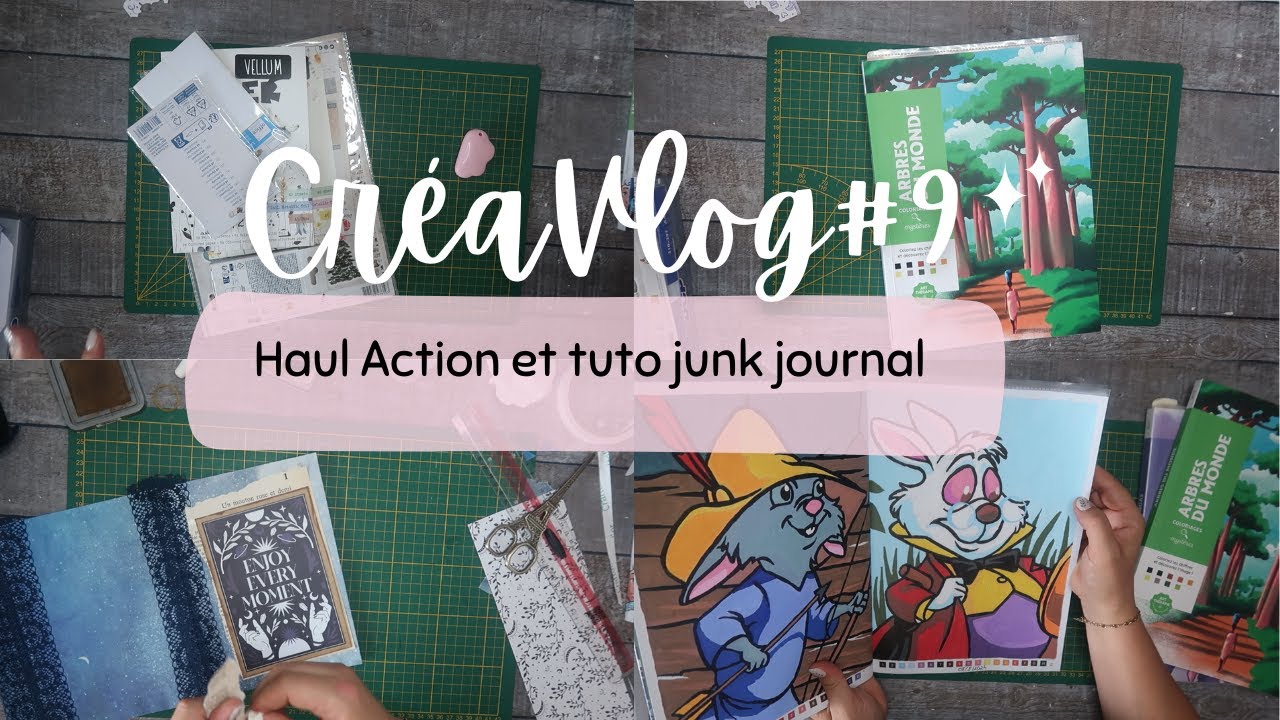 CréaVlog#9 Haul Action et tuto junk journal - YouTube