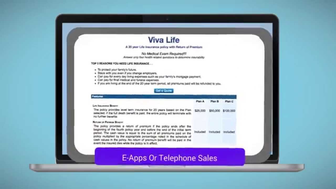 Viva Life Online and Telephone Insurance Sales - YouTube