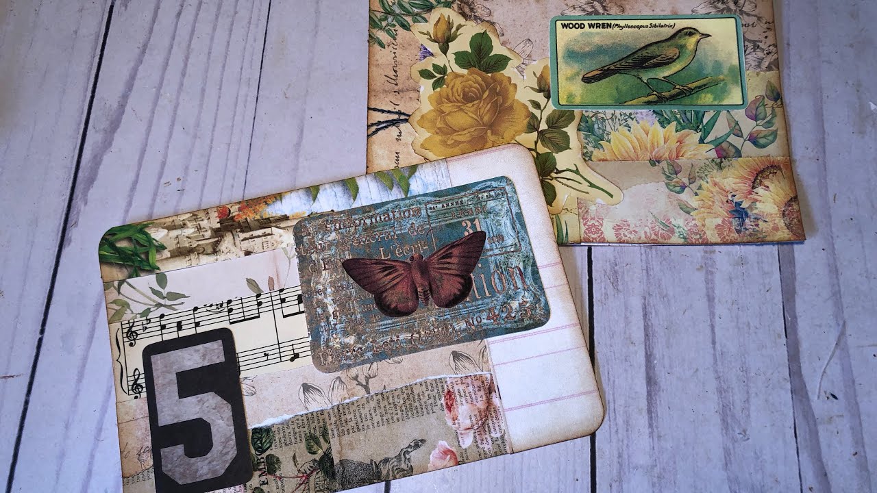 Craft with Me - Making Collaged Journal Cards from Index Cards - YouTube