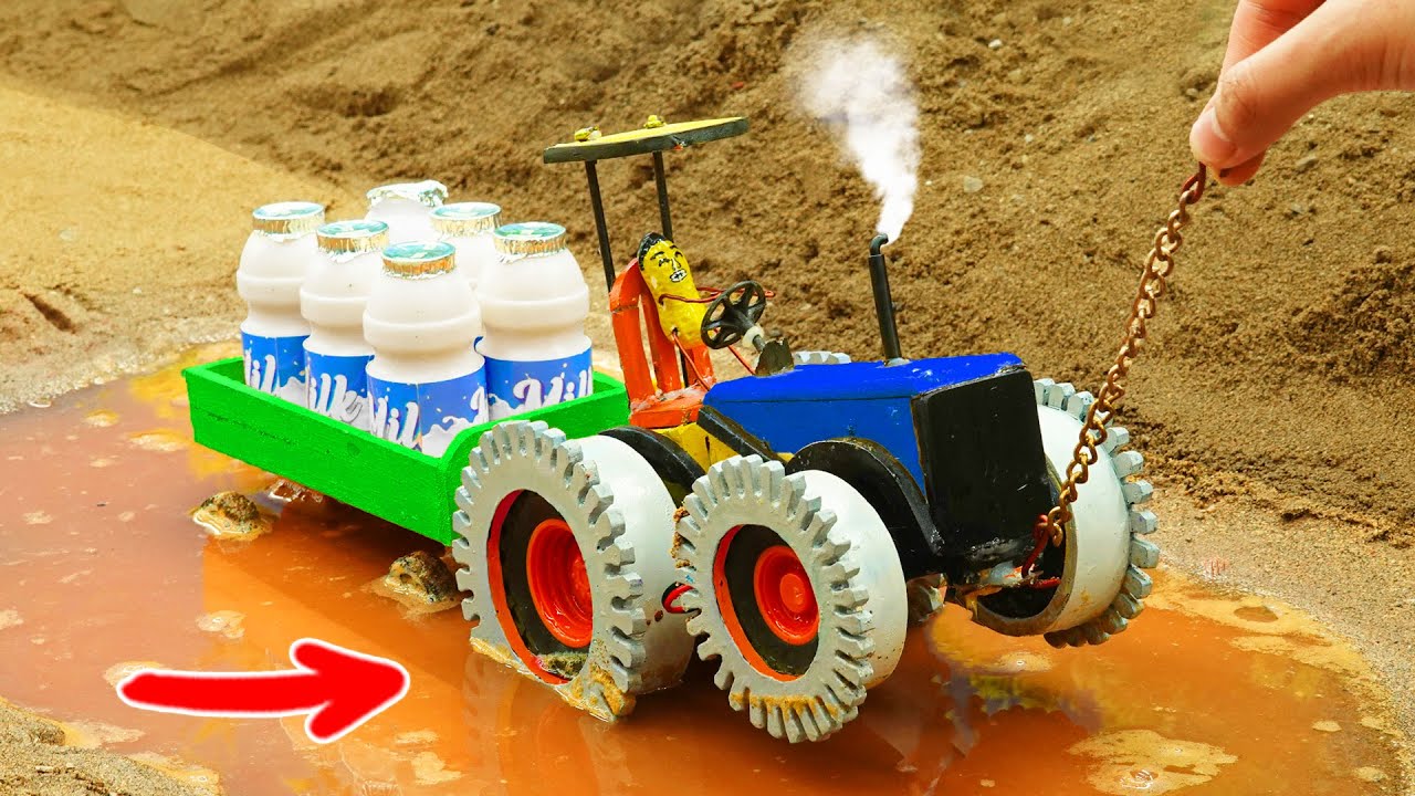 Top diy mini tractor rescues heavy truck stuck in mud road | science ...