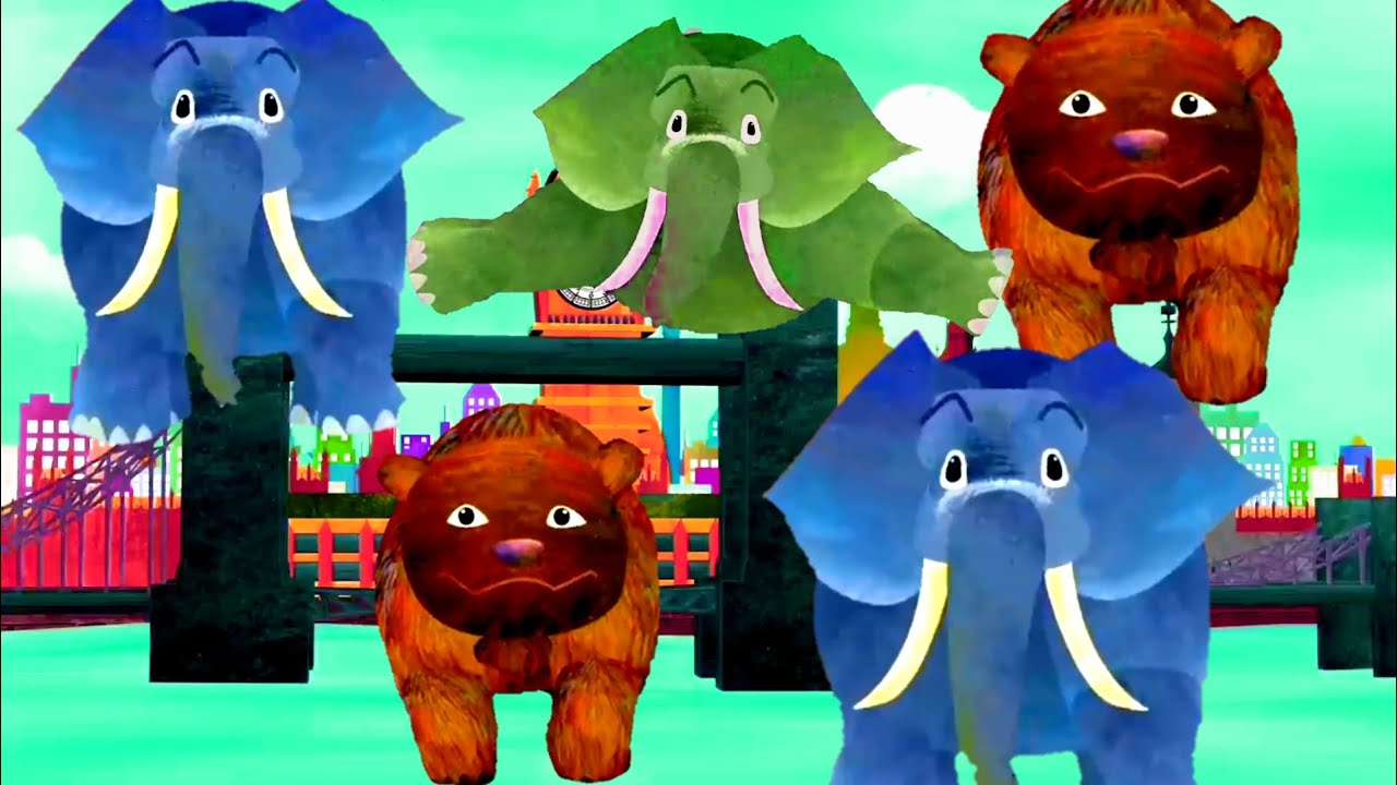 Reverse+Animals in the clock+Random color effects||hickory dickory dock ...