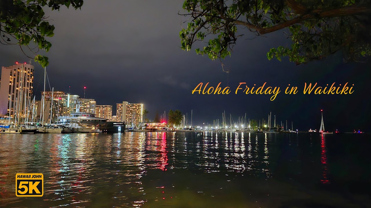 Waikiki Driving 🌈 Aloha Friday Fireworks and Waikiki Night Driving 🌴 ...