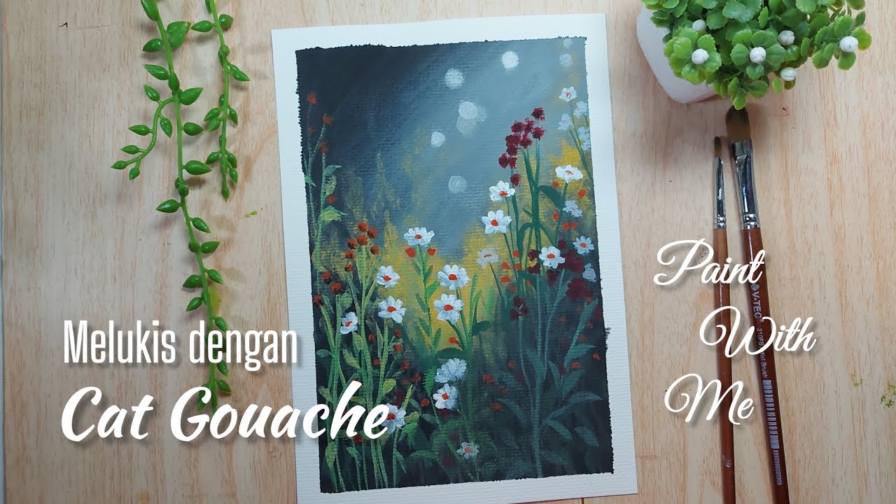 Melukis dengan cat gouache untuk pemula | Paint With Me - YouTube