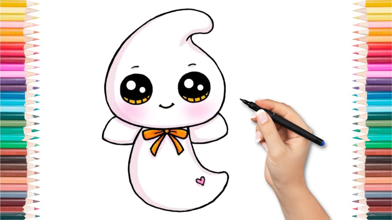 Como Desenhar um Fantasma - Hot To Draw a Ghost | Passo a Passo ...