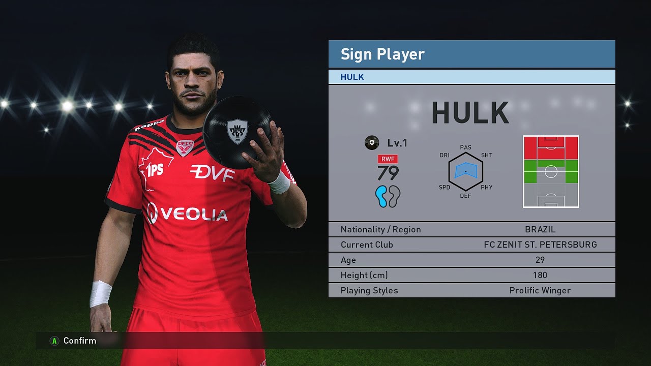PES 2016 : Hulk Free Agents Combo - YouTube