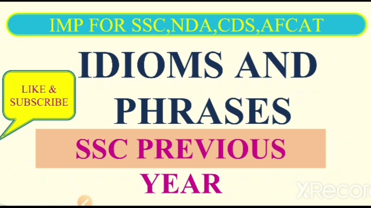 Idioms And Phrases SSC Previous Examination Part 1 YouTube idioms-and-phrases-ssc-previous-examination-part-1-youtube