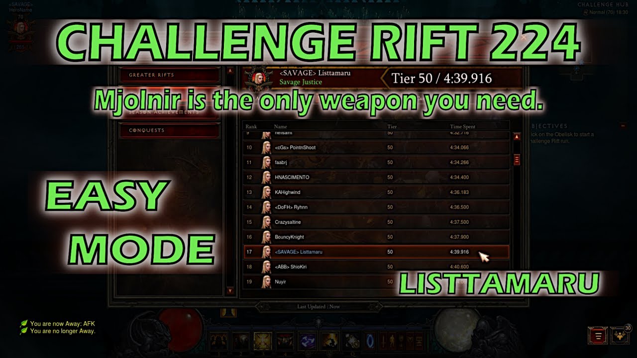 Challenge Rift 224 Easy Mode NA - YouTube