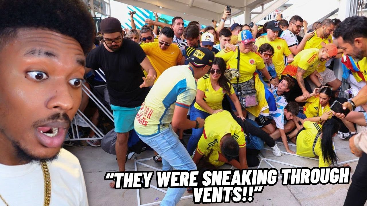 REACTING TO THE CHAOTIC CROWD FRENZY OUTSIDE THE COPA AMERICA FINAL 😱 ...