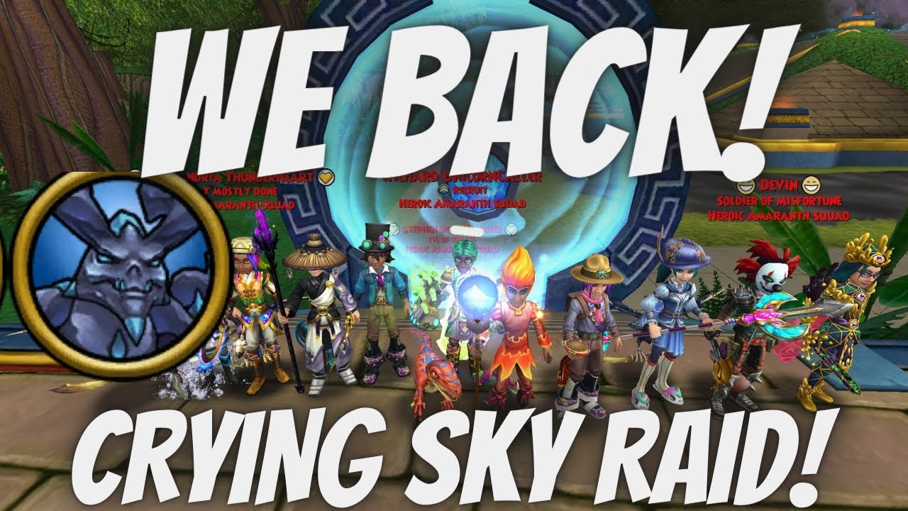 ☄️ THE SQUAD IS BACK! 12 - Player Wizard101 Azteca Crying Sky Raid ...