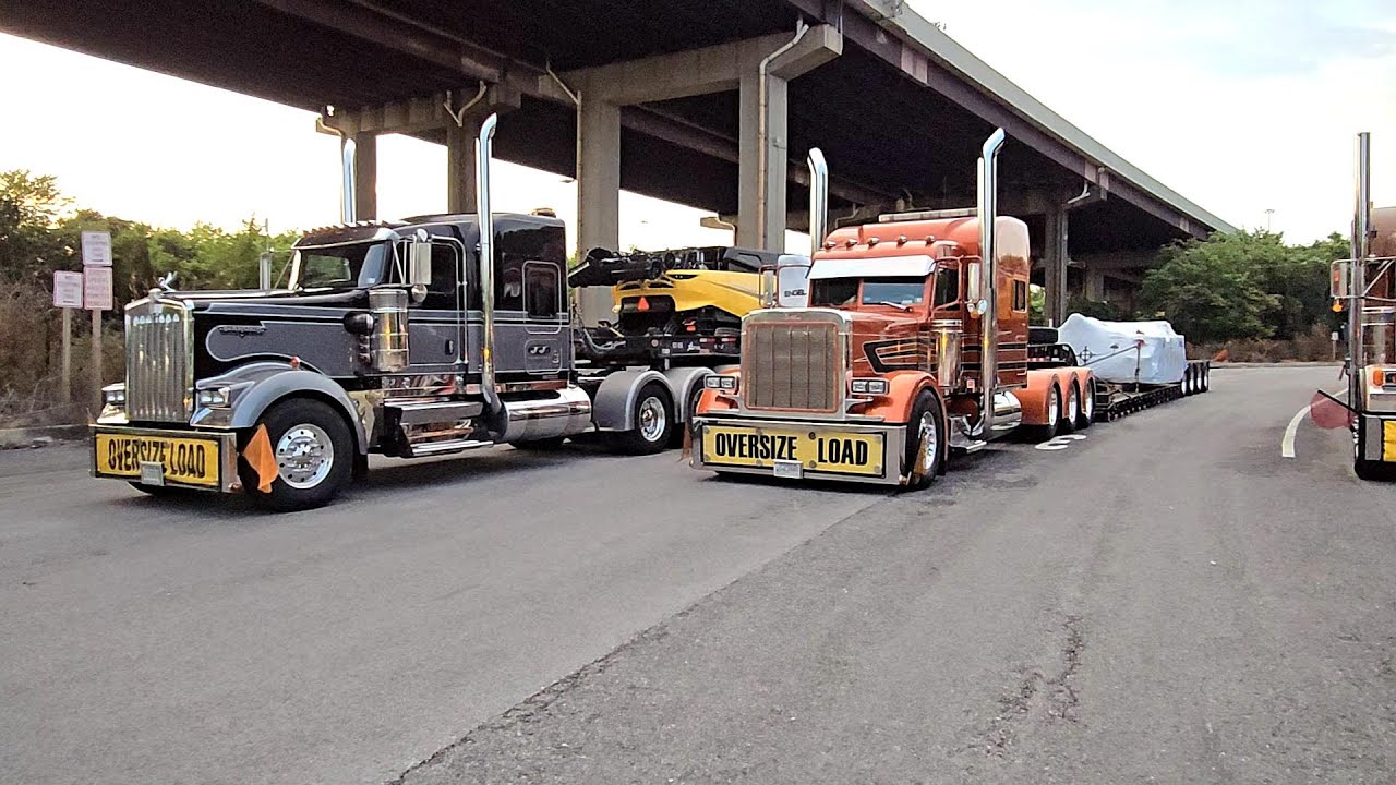 J & J Transport Peterbilt 379 & Kenworth W900 at Baltimore Port - YouTube