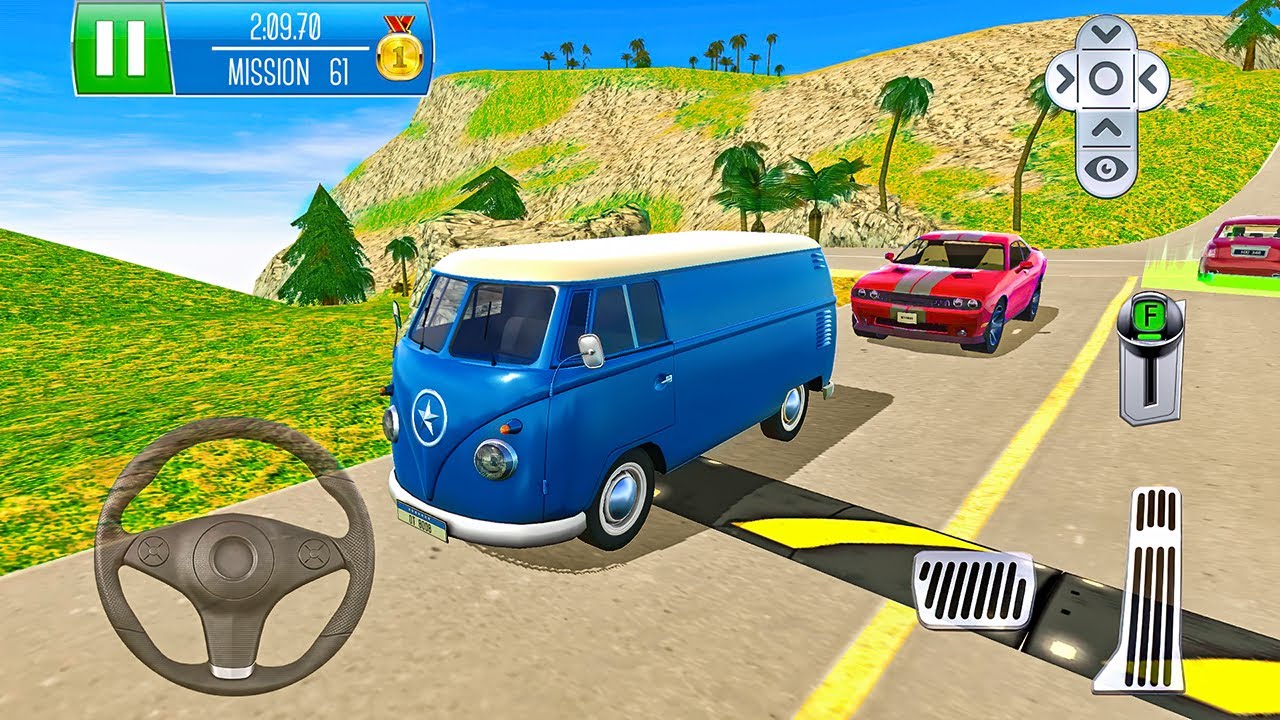 Volkswagen T2 Van Driving On High Mountain Roads - Mini Van Driver ...