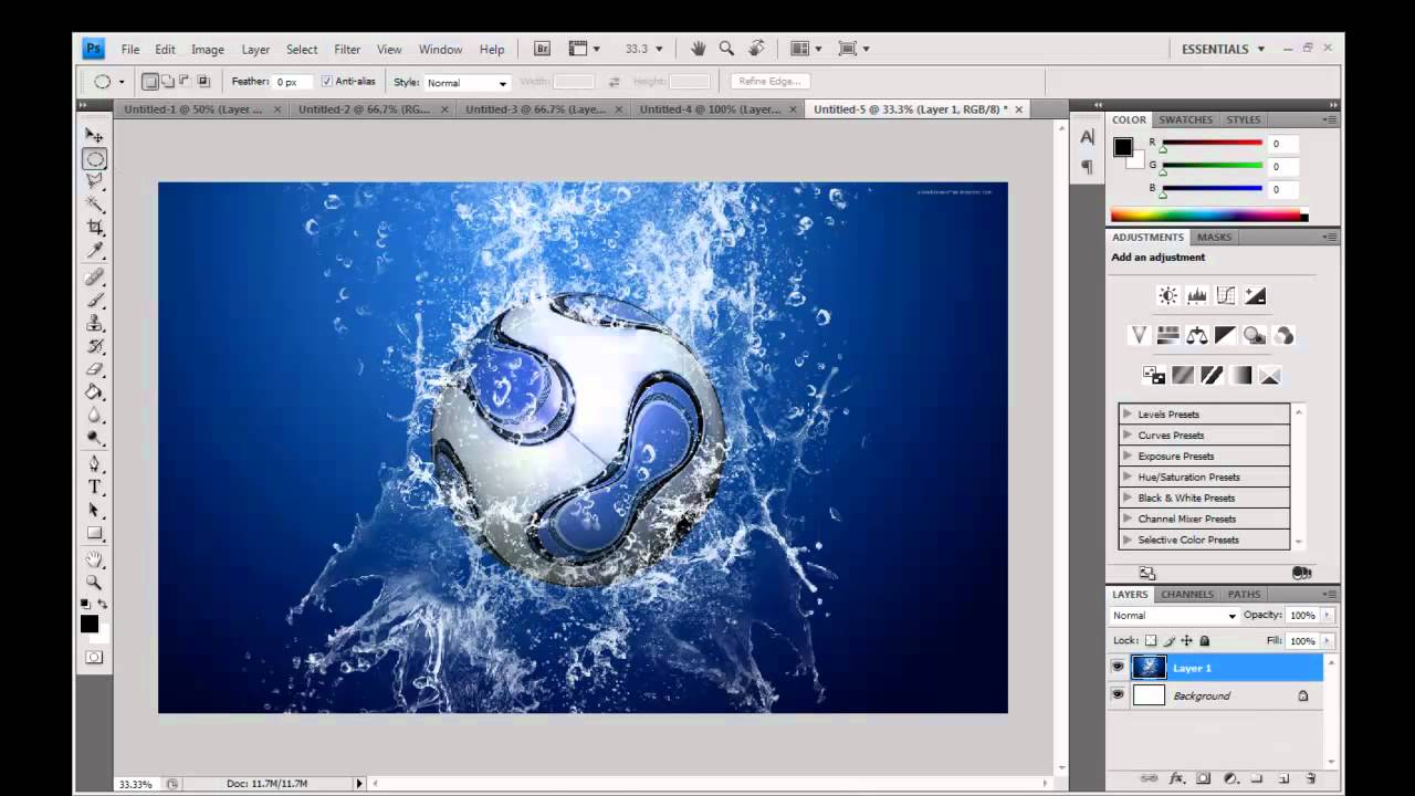 WATER SPLASH PHOTOSHOP SPEED ART - YouTube