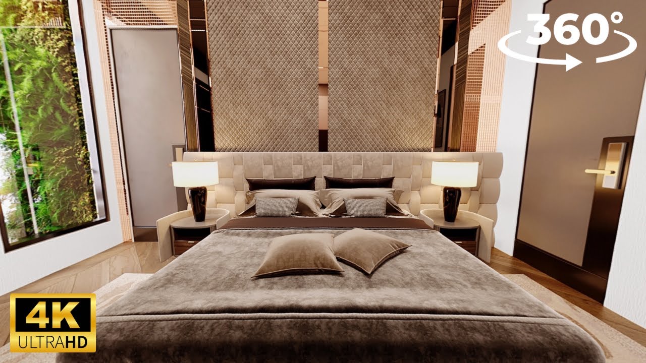 Elegant Bedroom Interior Design | 360° Video | 4K Ultra HD ...