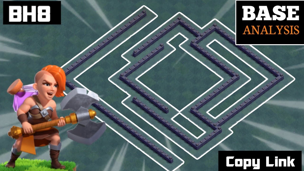 NEW 2023 BUILDER HALL 8 BASE WITH LINK|| Bh8 Base Layout|| bh8 base ...