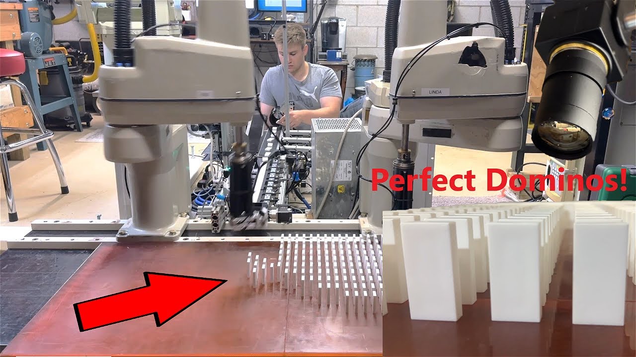 High Speed Industrial Robots Place Perfect Dominos! - YouTube