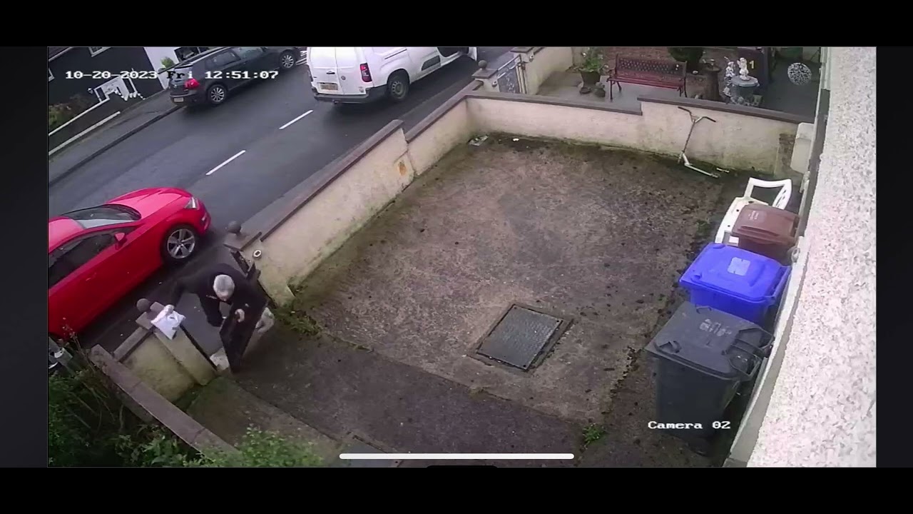 Man Headed Home Crashes on Lawn's Door and Breaks It - 1450778 - YouTube
