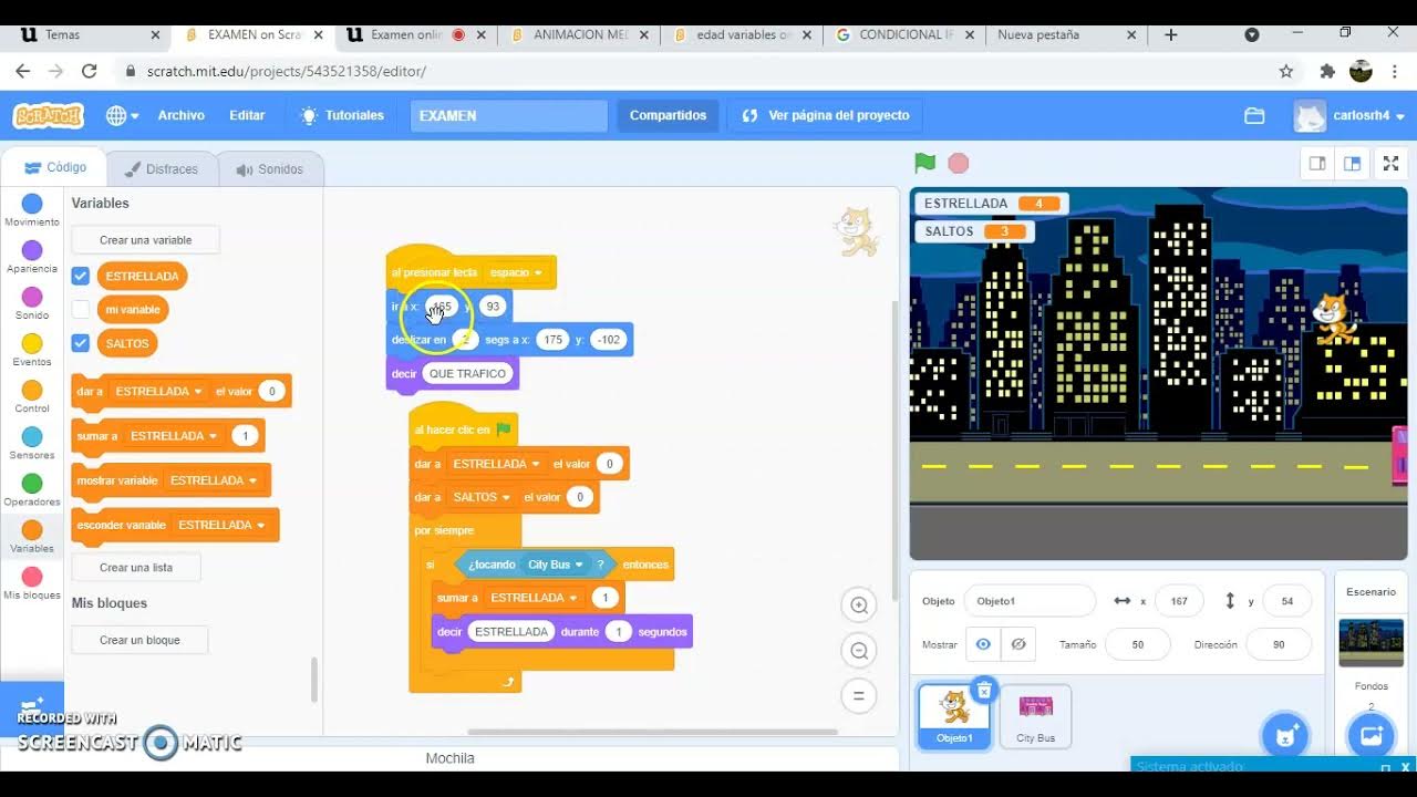 PROGRAMACION EN SCRATCH DE VARIABLES Y FUNCIONES - YouTube