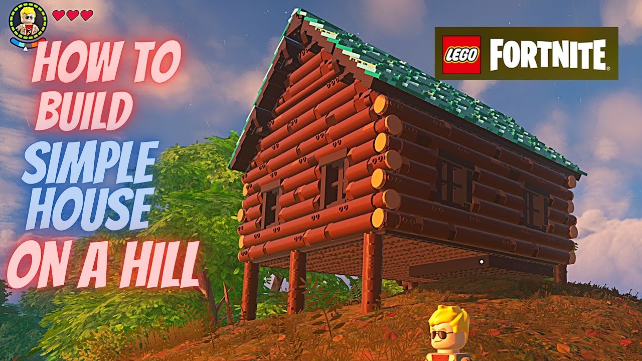How To Build A Simple House On A Hill Fortnite Lego - YouTube