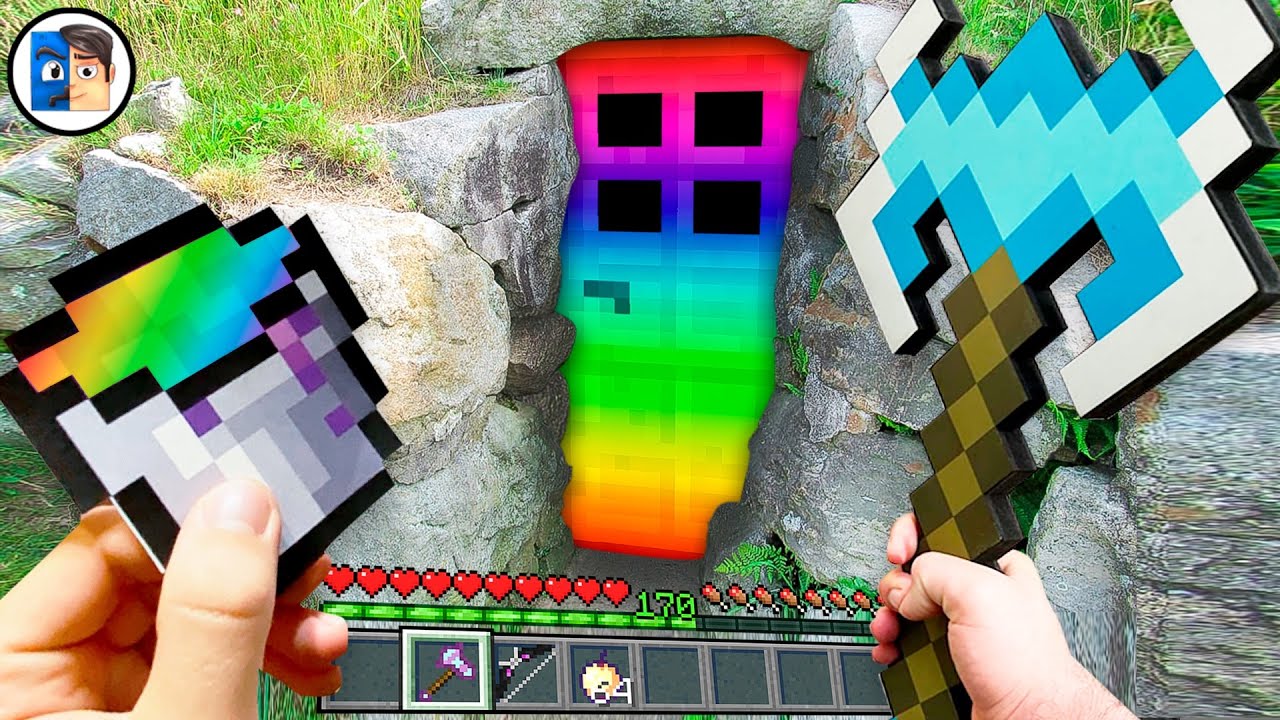 Minecraft in Real Life POV / I FOUND SECRET RAINBOW VILLAGE in ...