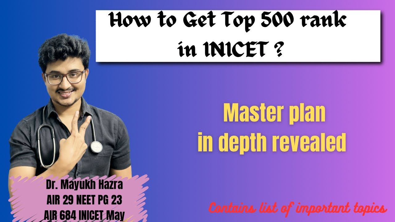How to get Top 500 rank in INICET ? Master plan Revealed #inicet # ...