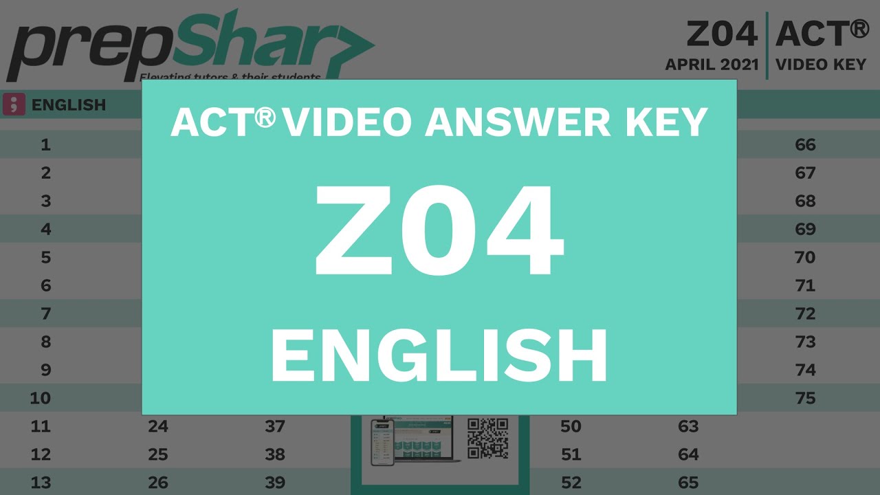 Z04 - ACT English - PrepSharp Video Answer Key - YouTube
