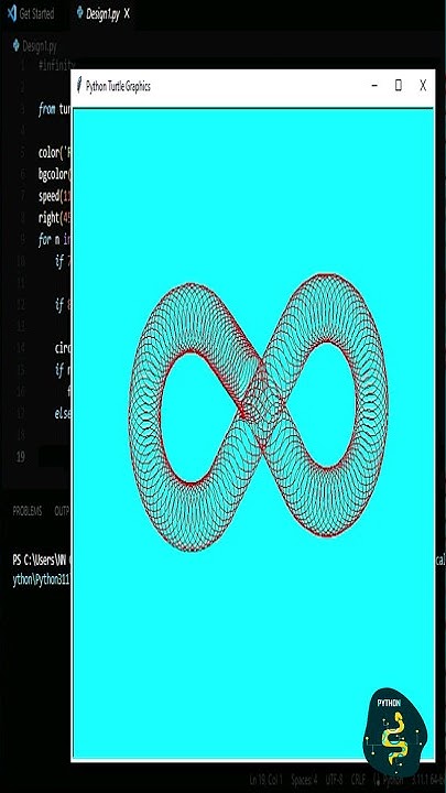 Infinity Turtle using Python #shorts #python #pythonturtle #pythonturtlegraphics #infinity # ...