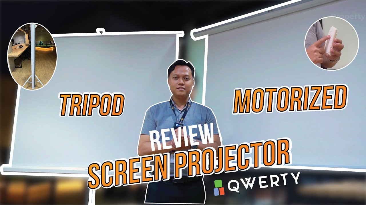 Solusi Nobar!! Review QWERTY Screen Projector 72 inch, Layar Tripod dan ...