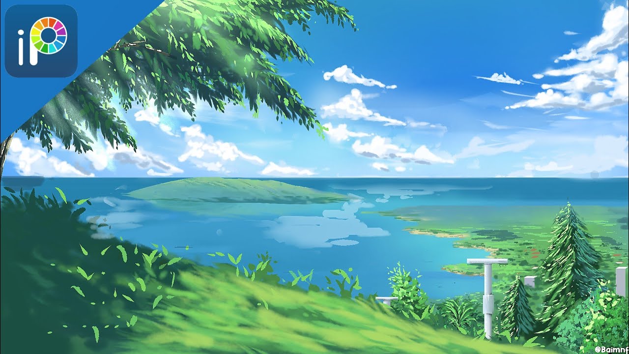 Speedpaint Anime Background On Ibis Paint - YouTube