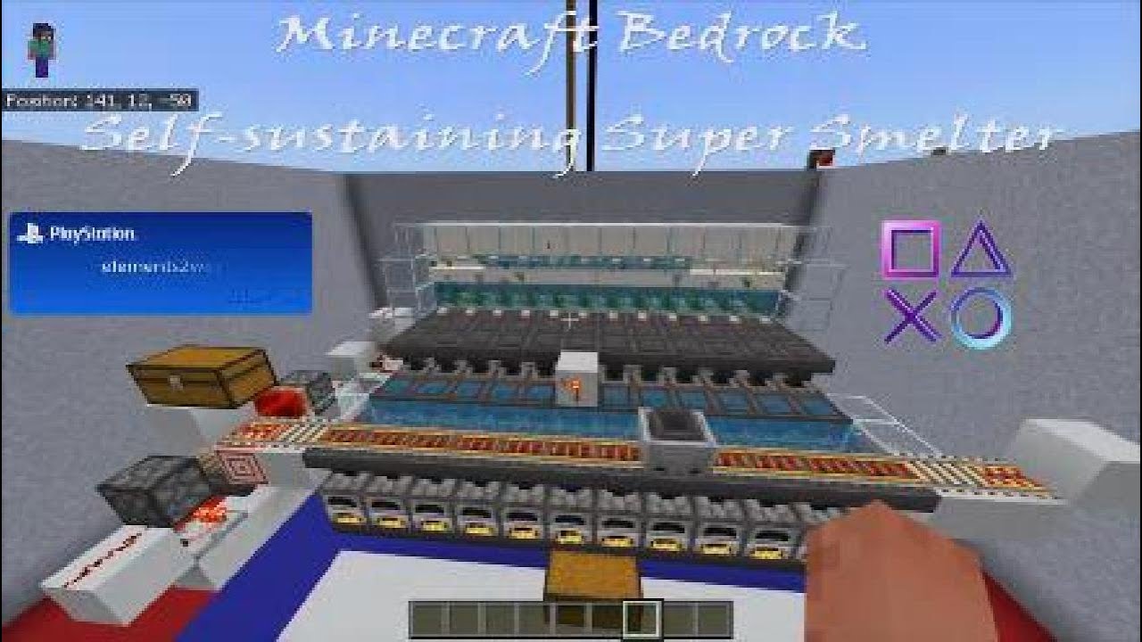 Minecraft Bedrock Self-sustaining Super Smelter - YouTube
