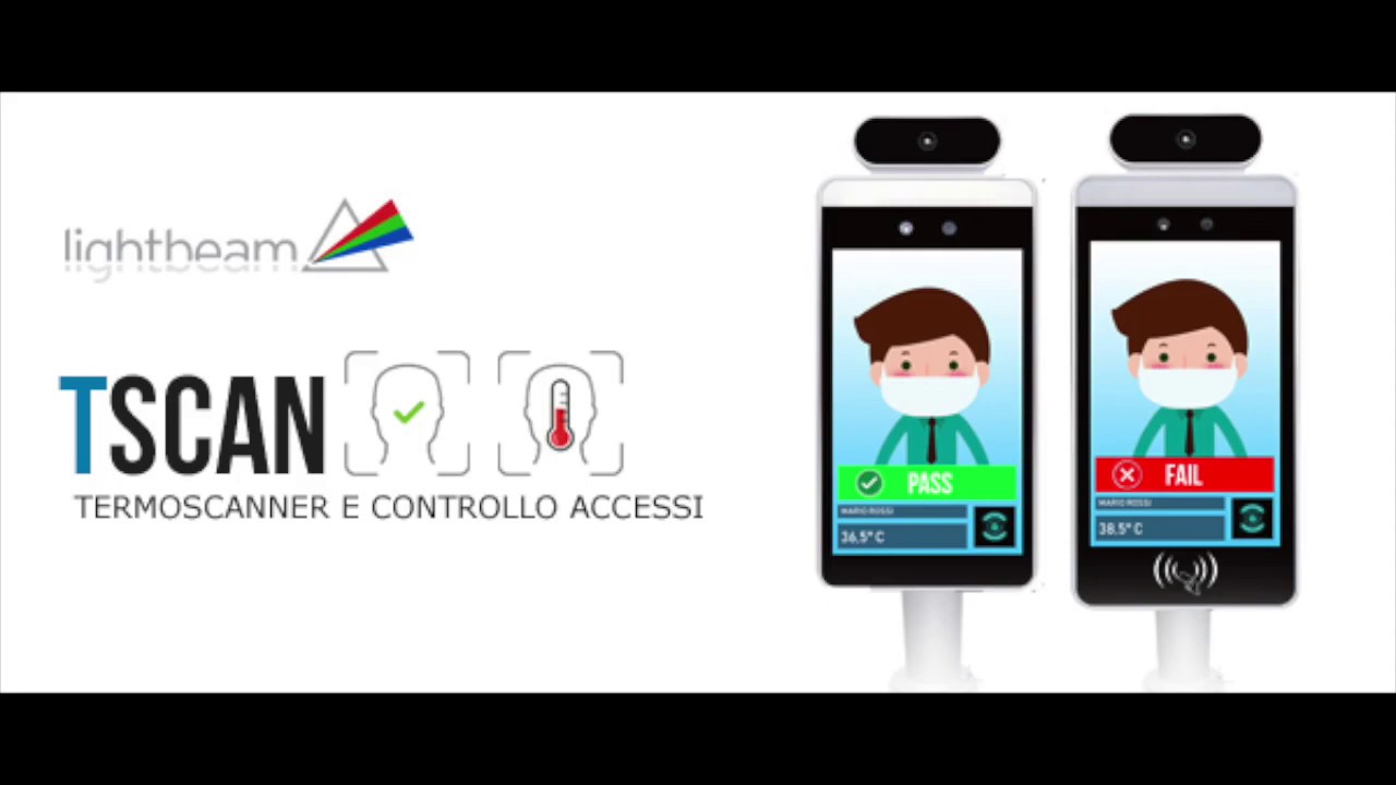 T-SCAN termo scanner rilevatore temperatura corporea e riconoscimento ...
