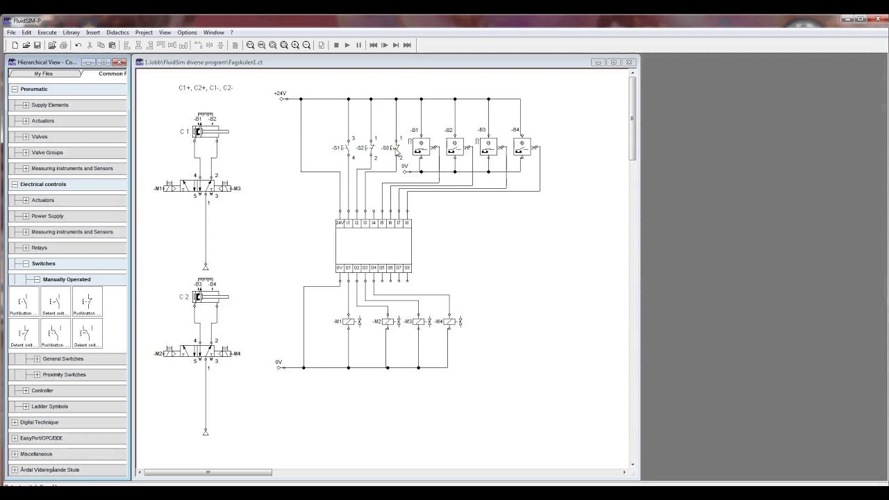 Pneumatisk styring elektrisk skjema - YouTube