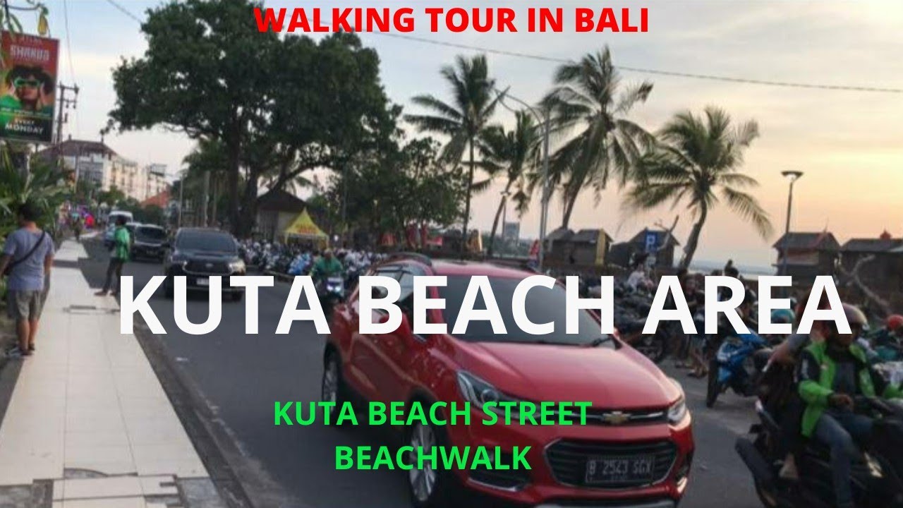 Walking Tour In Kuta Bali (Kuta Beach & Kuta Beach Street) - YouTube
