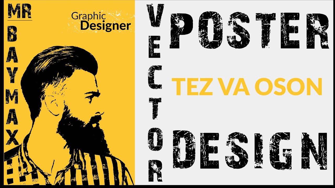 MAKE VECTOR POSTER DESIGN WITH YOUR OWN PHOTO, ADOBE ILLUSTRATOR ...