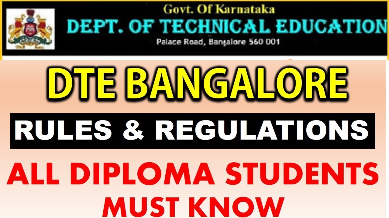 DTE BANGALORE : RULES AND REGULATIONS - YouTube