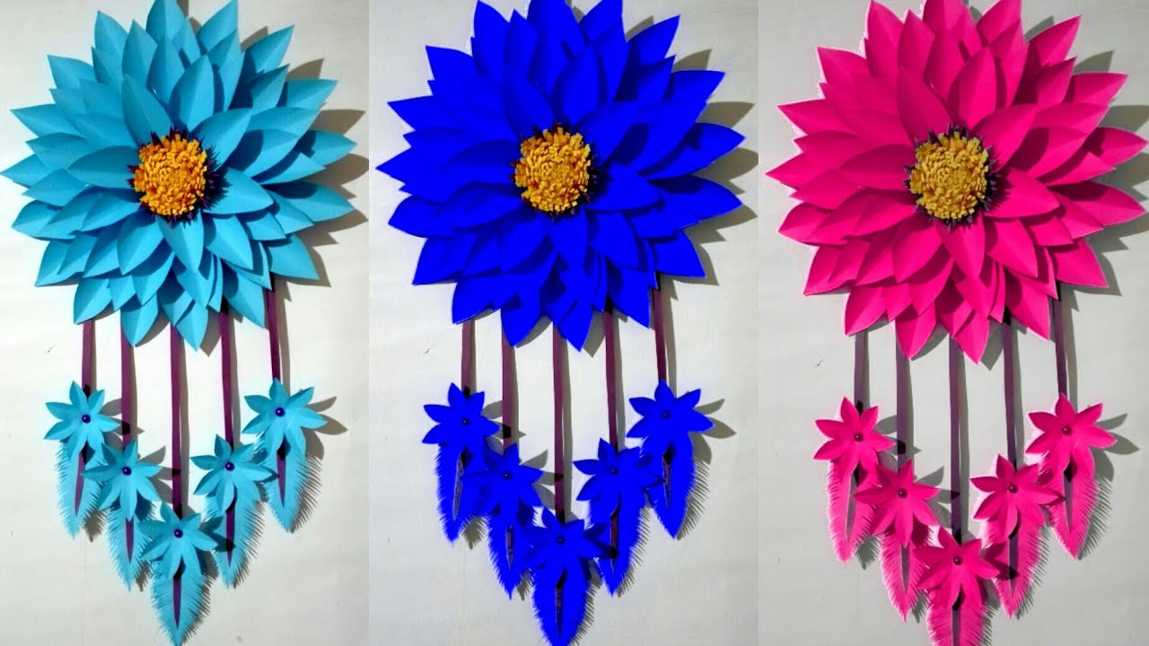 Nirmana | How to make paper flower wall hanging | wall hanging easy ...