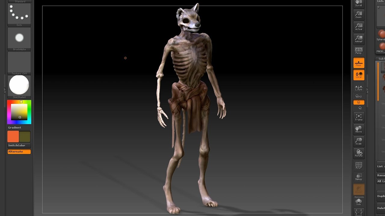 Wolf Lich ZBrush Sculpture - YouTube