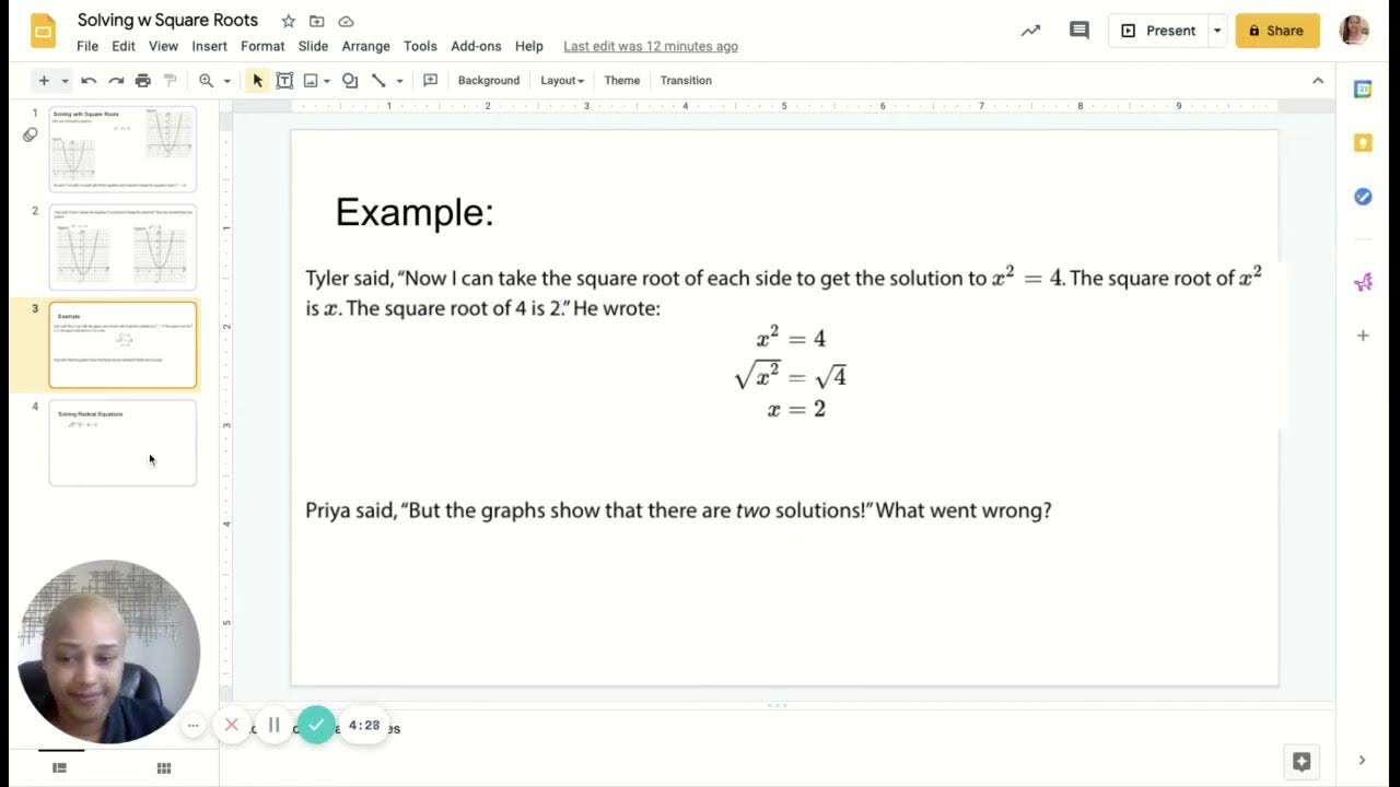 Solving with Squares and Square Roots (L7) - YouTube