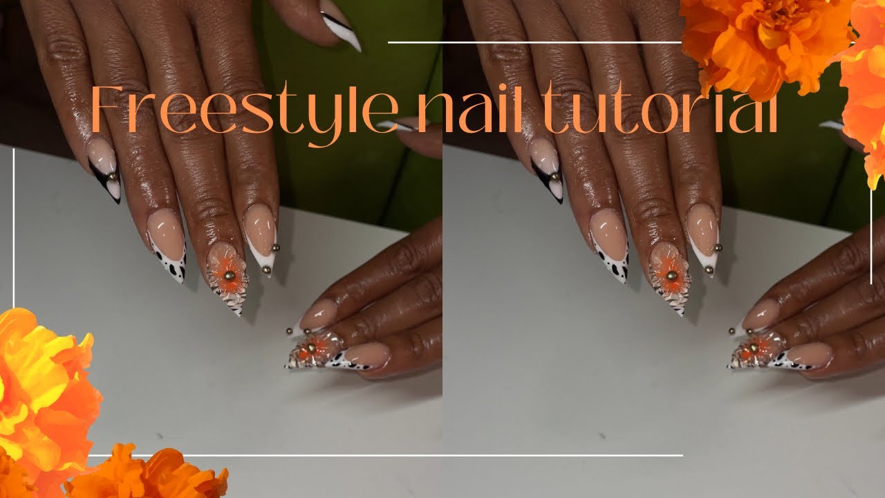 Freestyle nail art | acrylic nails - YouTube