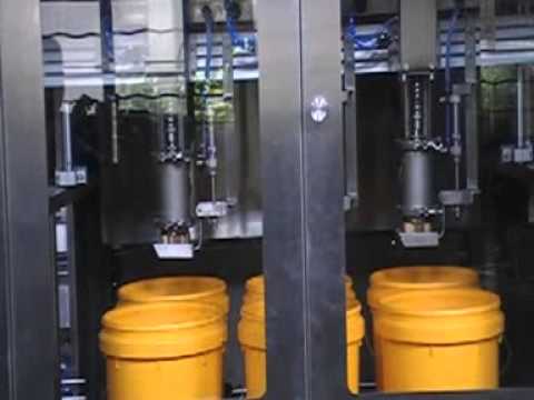 Automatic Pail Filling Machine - YouTube