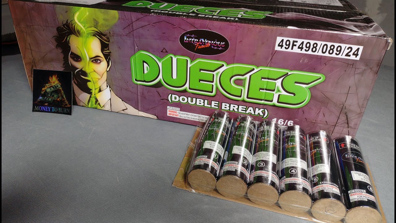 DUECES DOUBLE BREAK COLOR TO SALUTE 6" CANISTER SHELL BY INTRAVENOUS ...