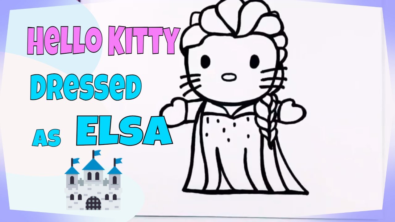 How to Draw Hello Kitty Dressed as Elsa from the Movie "Frozen". - YouTube