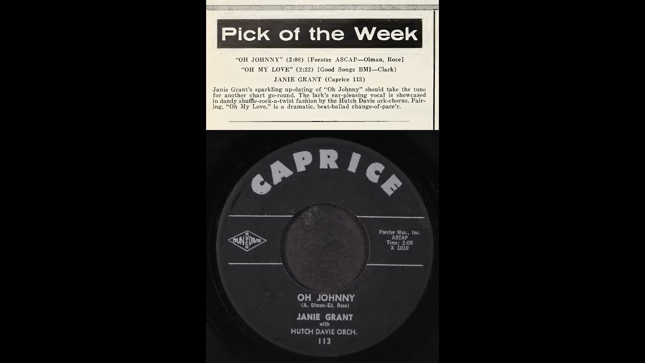Oh Johnny / Oh My Love - Janie Grant (February 1962) (arranged by Hutch ...