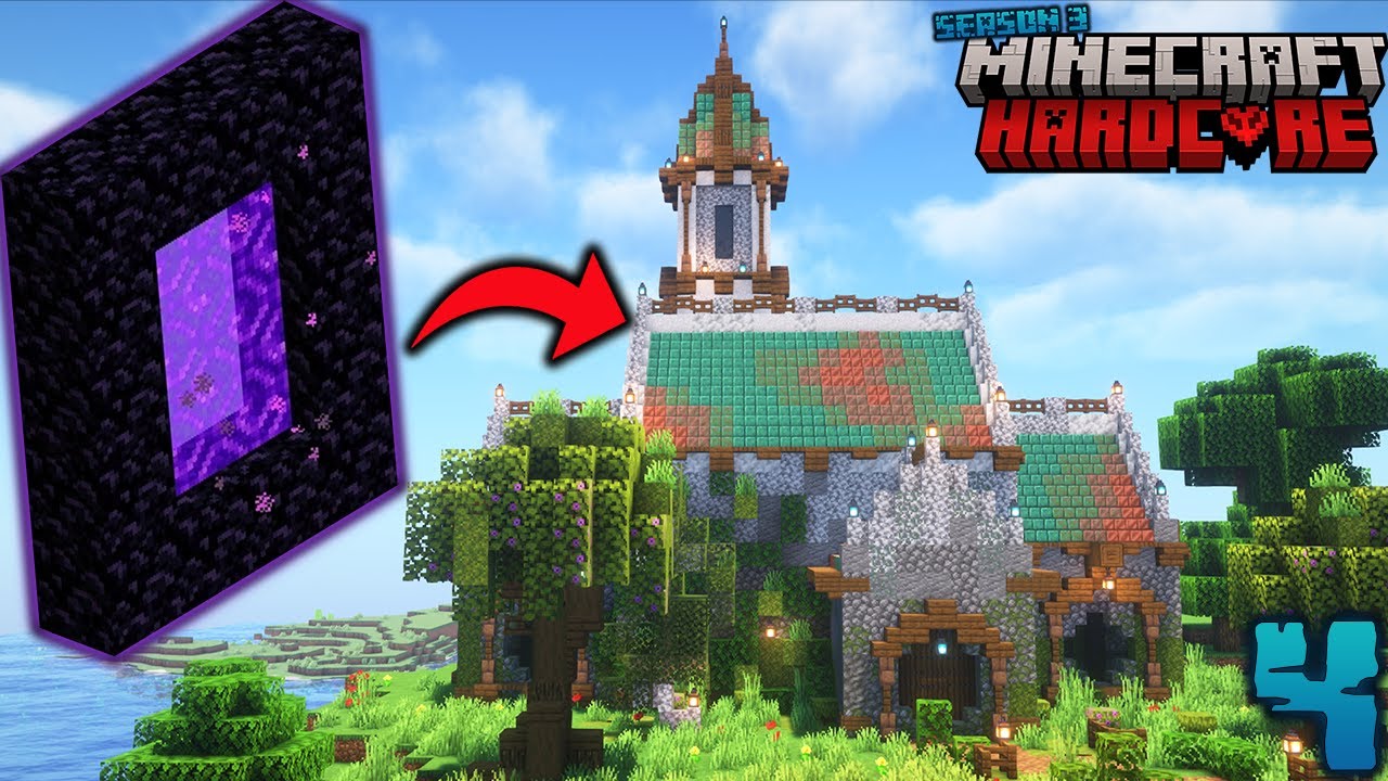 Building a Church for my Nether Portal in Hardcore Minecraft | 1.20 Let ...