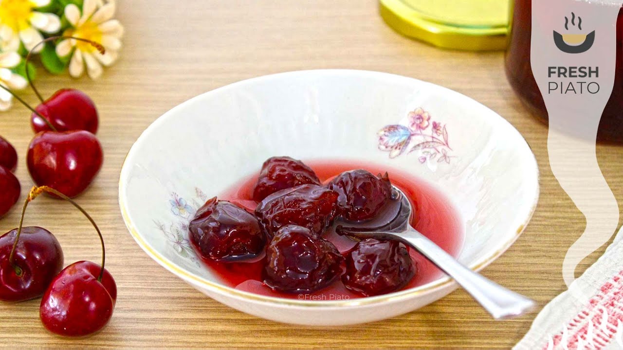 Cherry Preserves Recipe - Greek style SPOON SWEET | Fresh Piato - YouTube