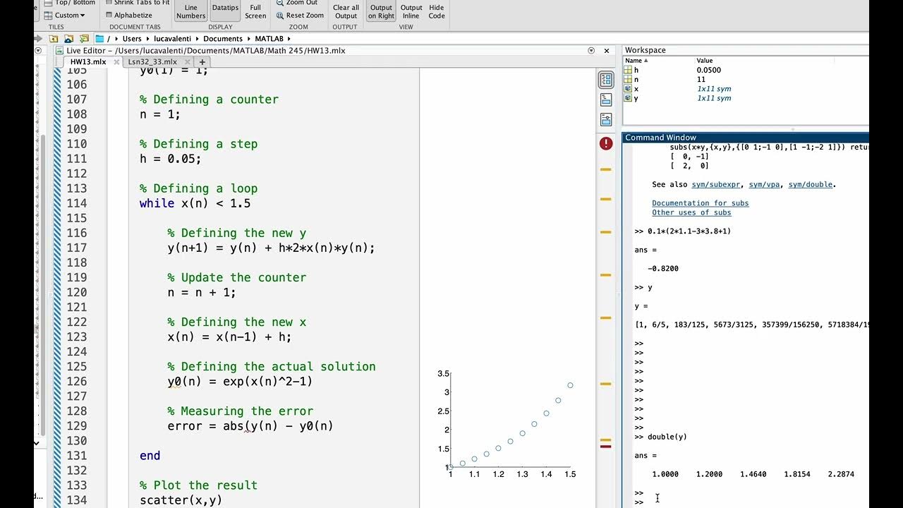 Math245: Chapter 2 6 Ex 4 Part C | Measuring Euler's Method Error - YouTube